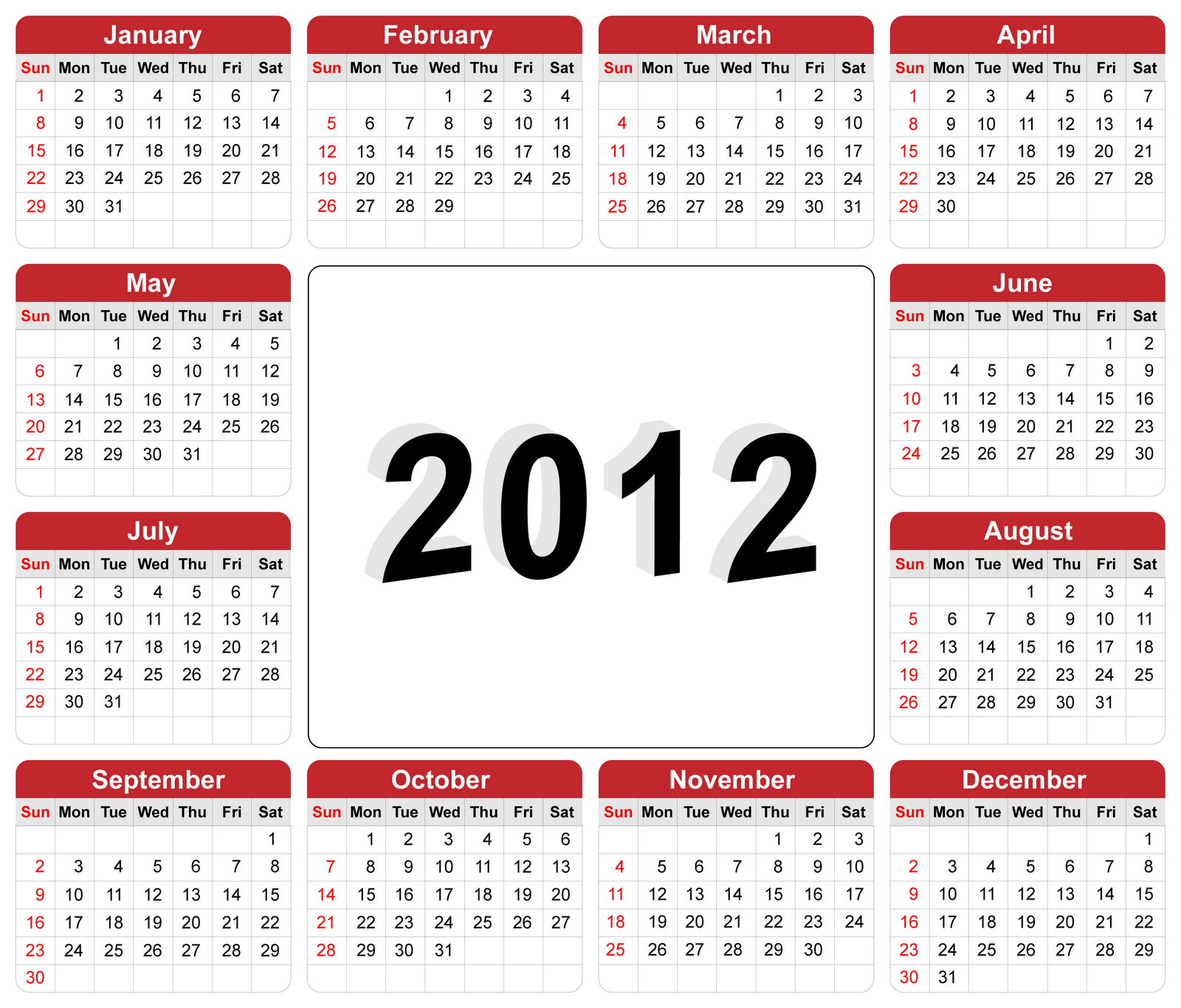 Calendario 2012 png - Imagui