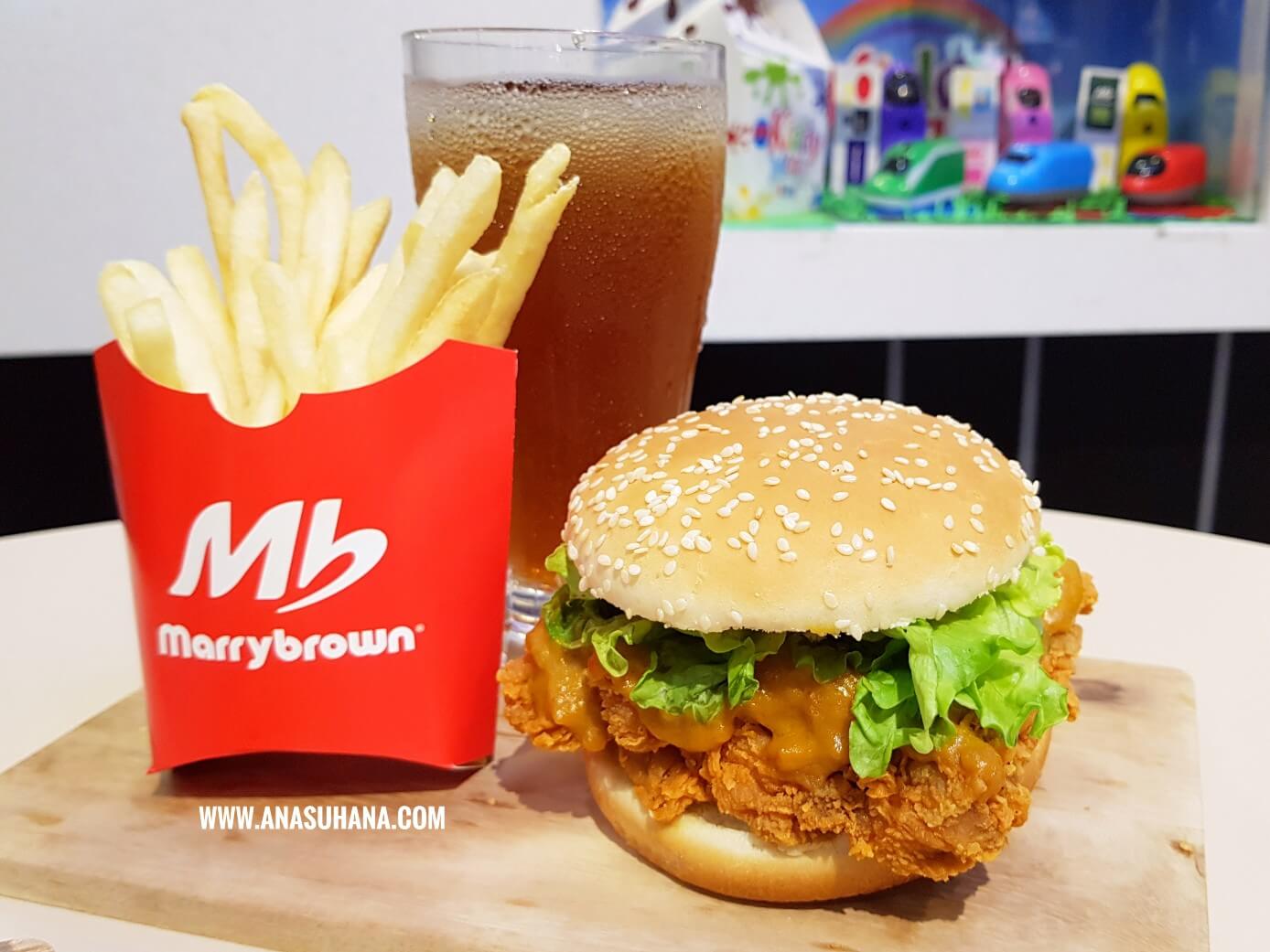 Salted Egg Burger dan Salted Egg Ayam Menu Terbaru Marrybrown - Ana Suhana