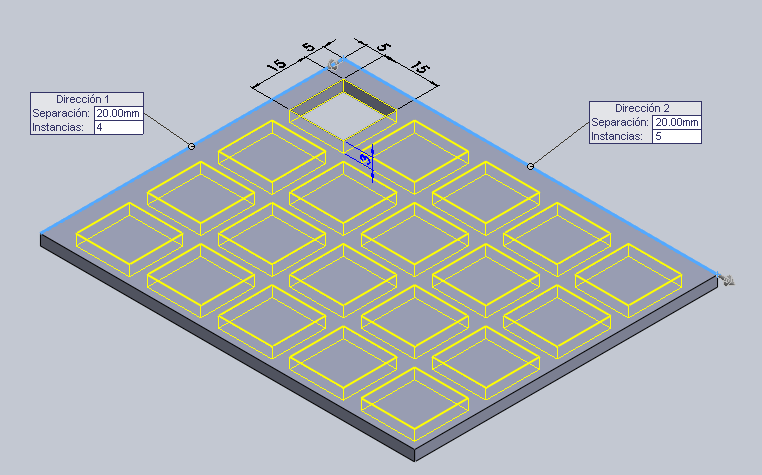 Matrices - Matriz lineal en SolidWorks ~ Aprender SolidWorks haciendo ...