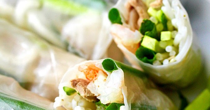 Vietnamese-Style Pork and Shrimp Spring Rolls with Cucumber and Mint ...
