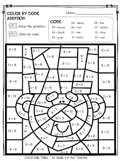 An Apple For The Teacher: Presidents' Day Color By Number
