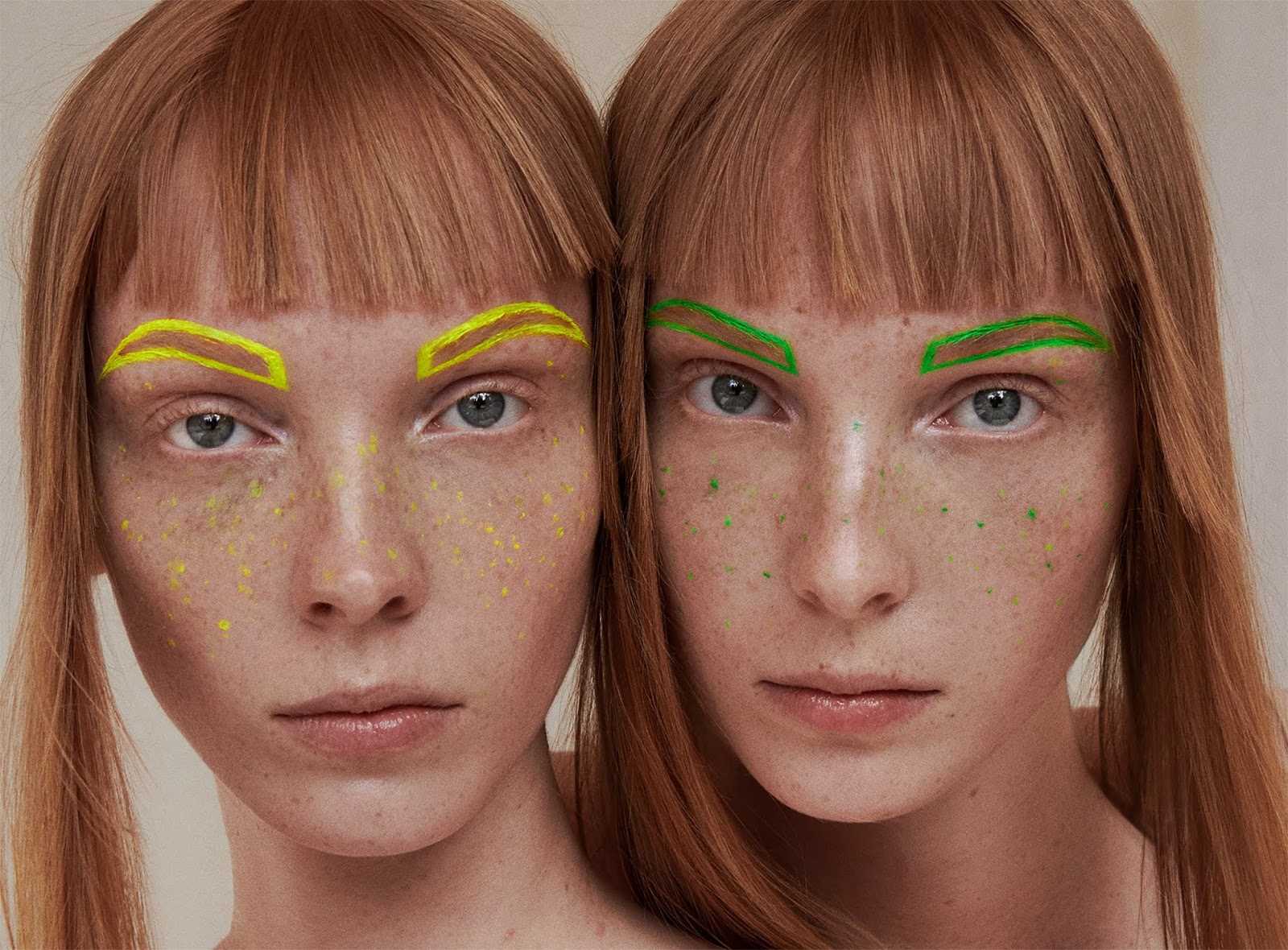 The Fly Twins- Hope and Grace Fly Beauty Editorial- Green Yellow ...