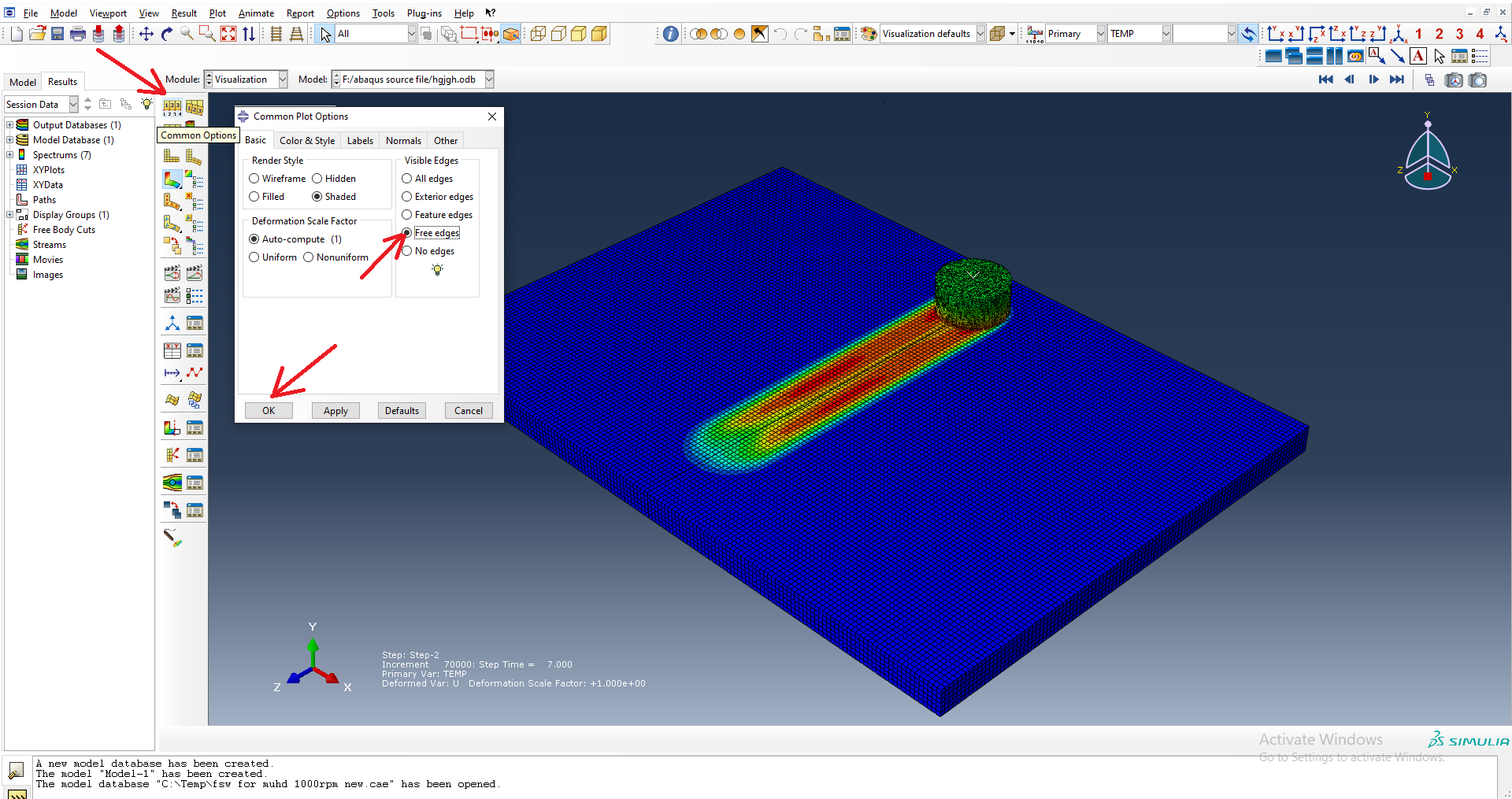 how to remove mesh in abaqus results