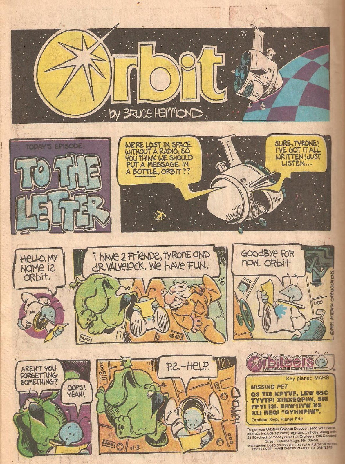 Sunday Comics Debt: Return to Orbit