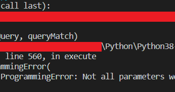 Not all parameters were used in the SQL statement (mysql.connector ...