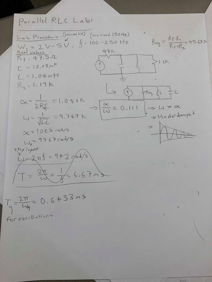 Engineering 44 ktran: Parallel RLC Circuit Step Response