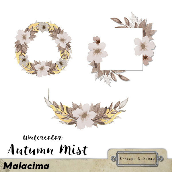 Malacima design: Watercolor Autumn Mist and freebie