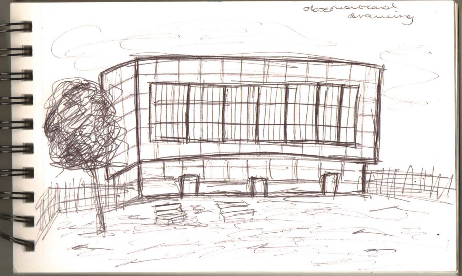 information graphics: observational drawing of the refurbished building