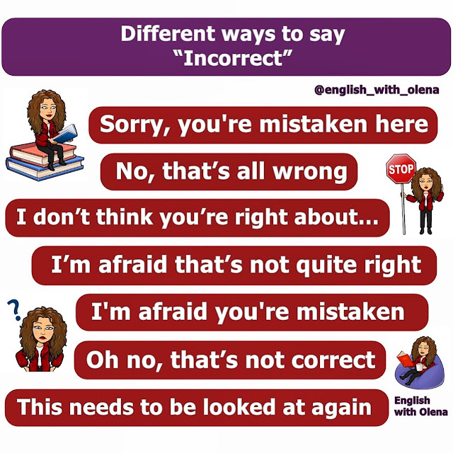 English with Olena: Different ways to say ”Incorrect”