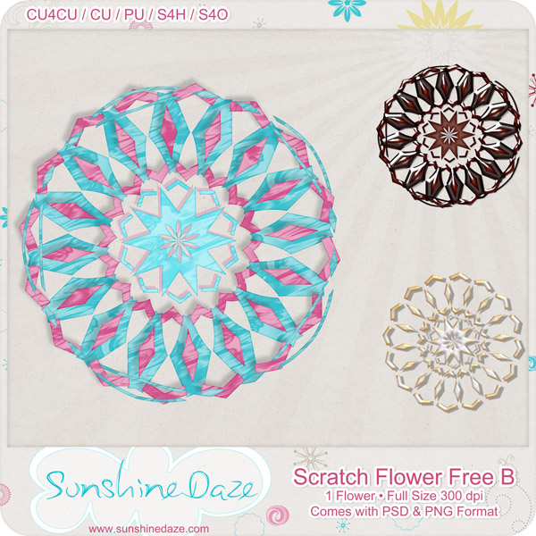 Tutorial Hunters: Scratch Flower Template & A Free B For You!