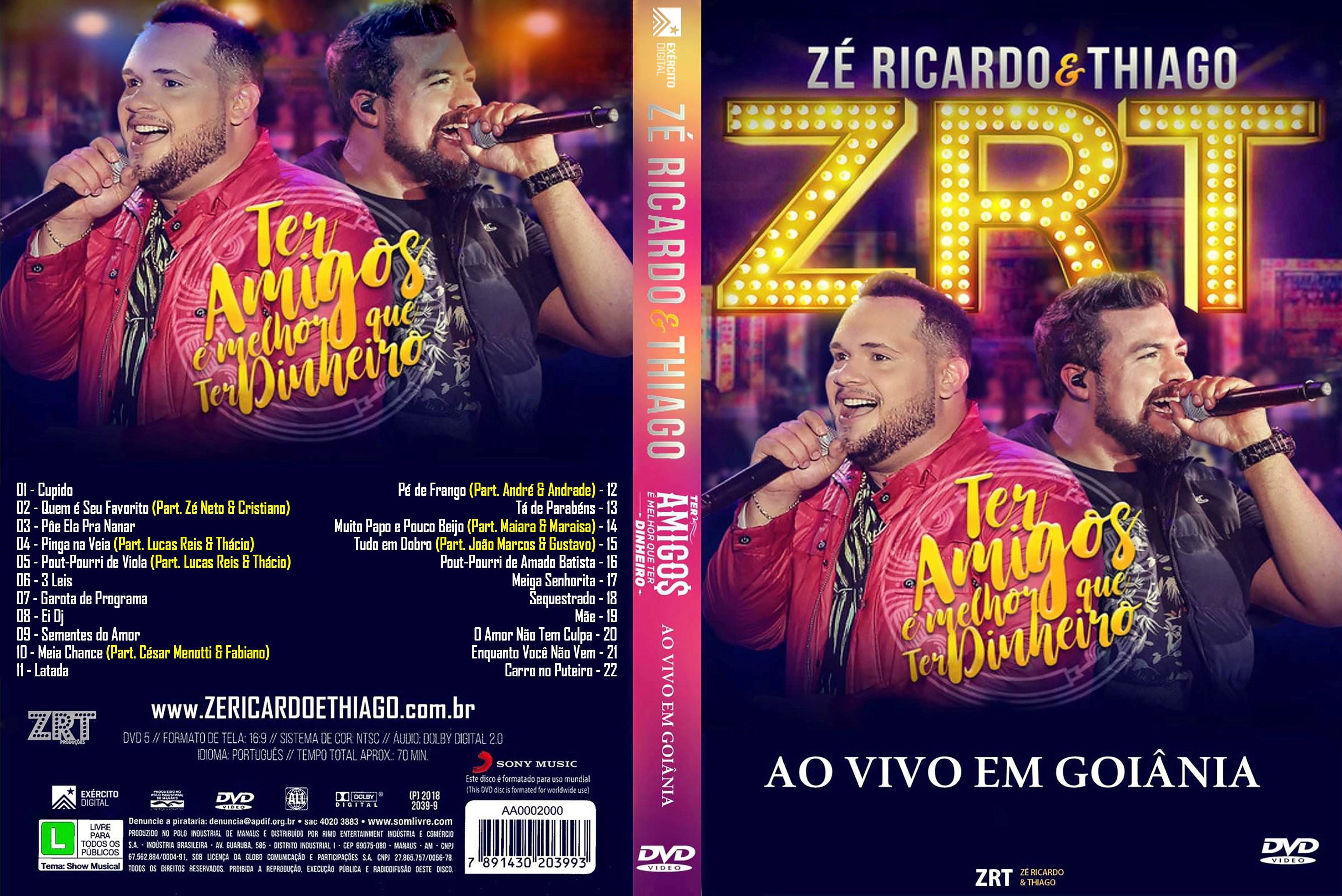 Zé Ricardo And Thiago Ter Amigos é Melhor Que Ter Dinheiro Dvd Capa