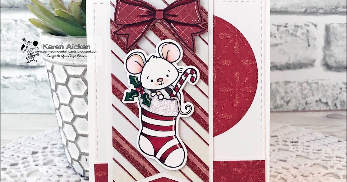 Painted Mountain Cards: Christmas Mouse Pop Up Card