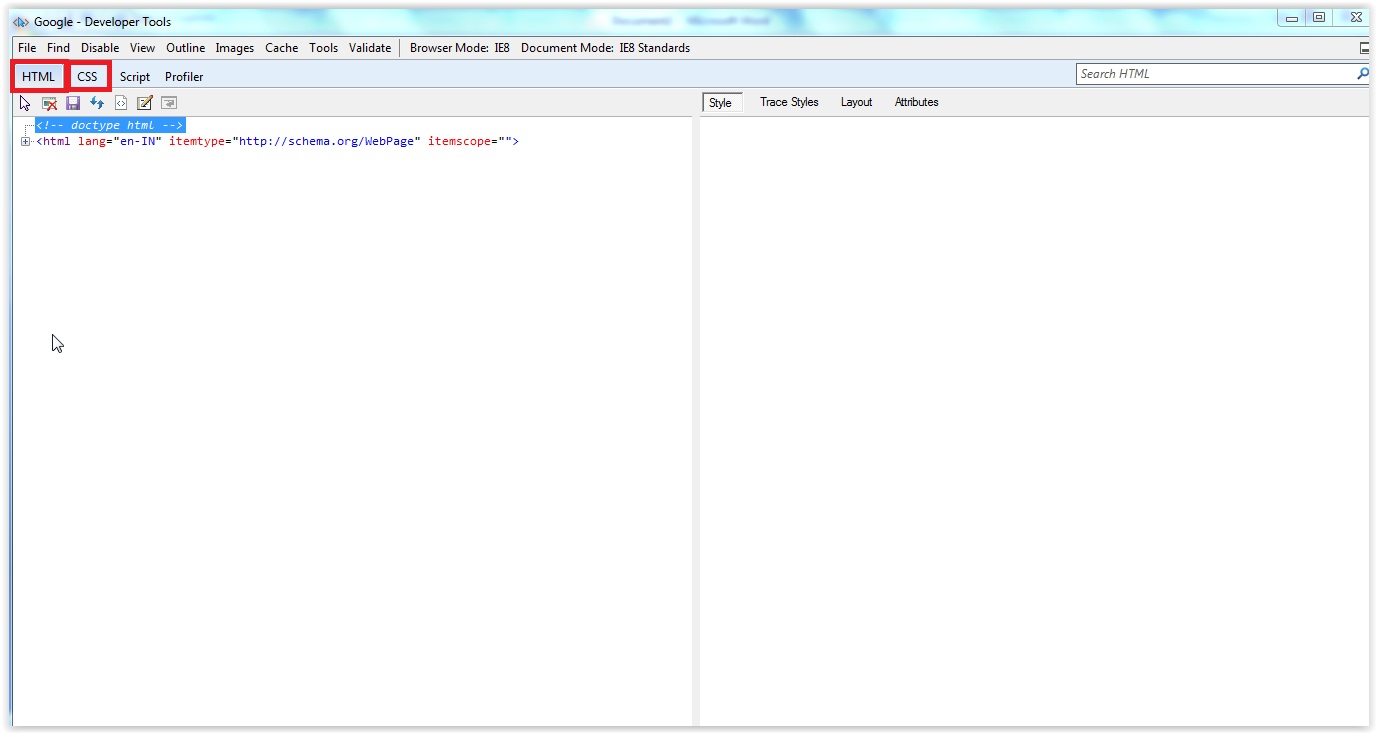 Buddha Tree: How to inspect HTML Element property in Internet Explorer