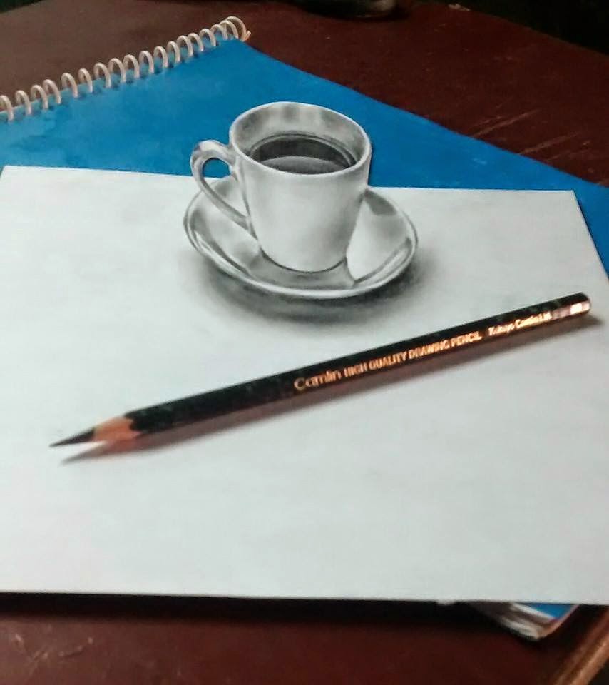 My Pencil Sketches: 3D Sketch Of Tea Cup