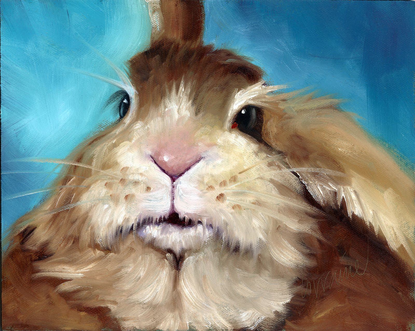 rabbit oil painting - Google'da Ara | Bunny art, Animal paintings ...