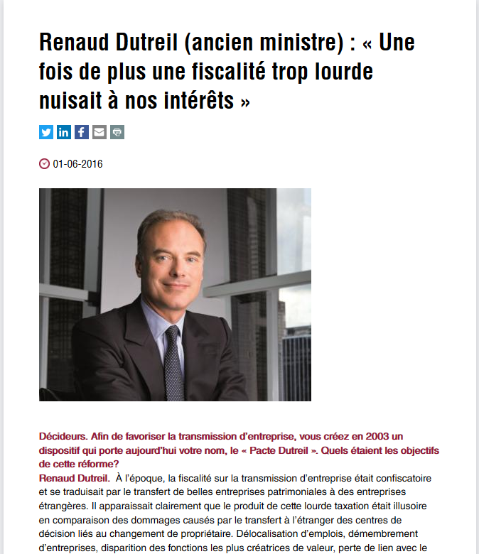 Le blog de BM Family Office: Renaud Dutreil salue l’implication de Maître Bernard Monassier dans ...