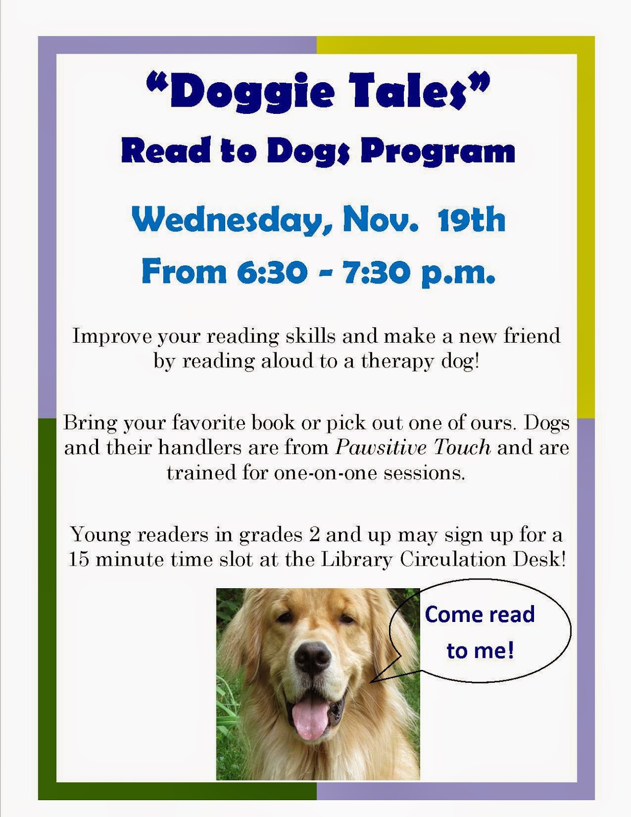 Franklin Matters: Franklin Library: Doggie Tales - Nov 19th
