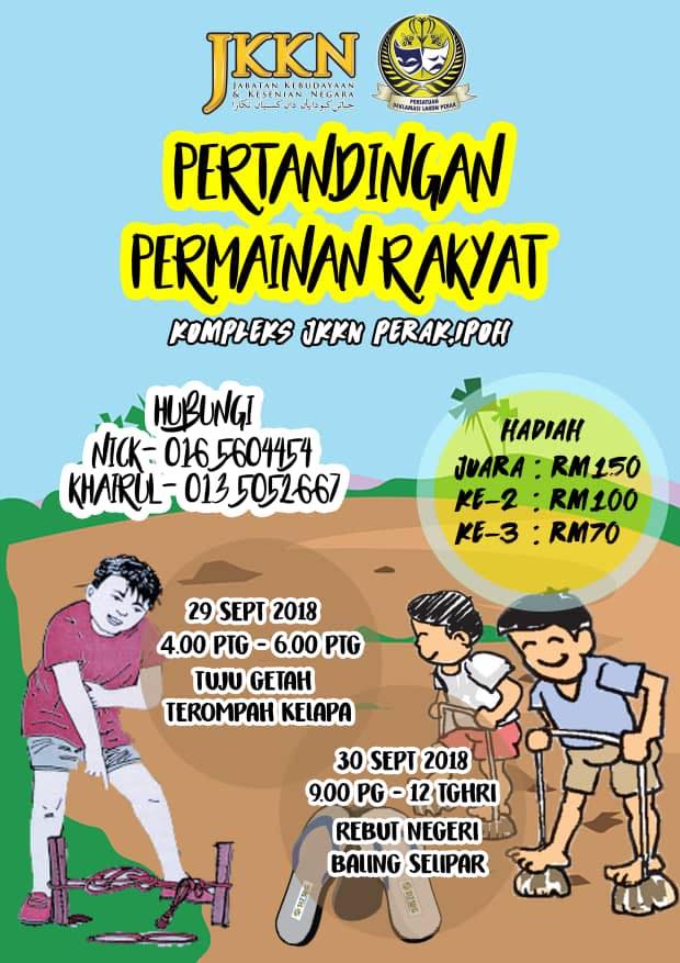 Pertandingan Permainan Rakyat 2 Program Interaksi Seni 2018 di JKKN Perak