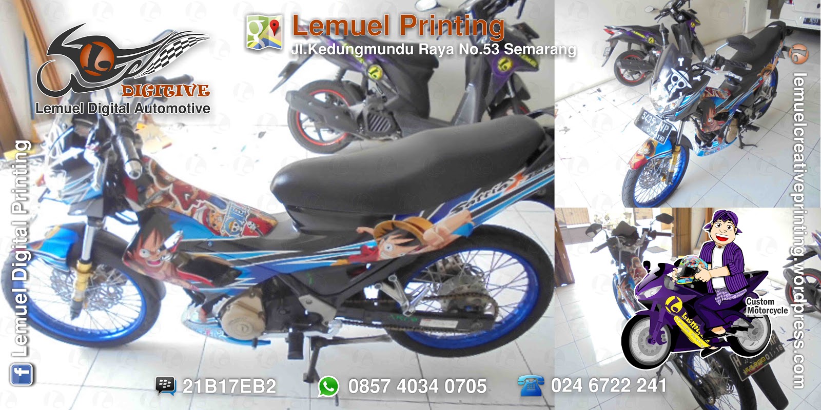 Custom Decal Vinyl Striping Motor Full Body Motor Satria FU Thema One ...