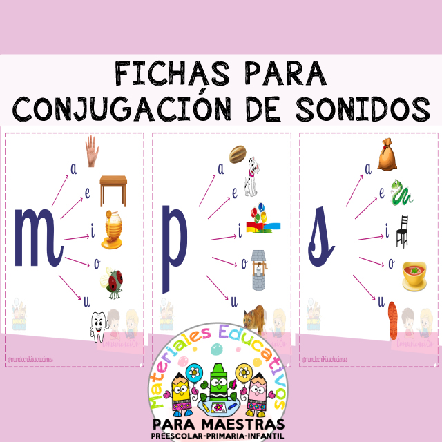 Fichas Conjugación de Sonidos | Materiales Educativos para Maestras