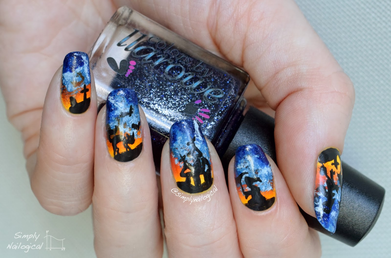 Simply Nailogical: Halloween nails throwback: Sea-foam sponging clouds ...