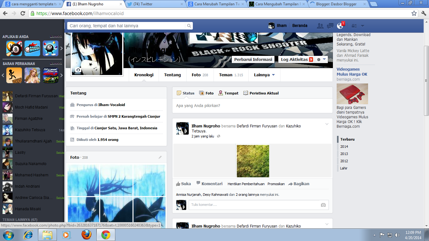 `Ilham-Vocaloid™: Cara Mengubah Tampilan FB ke Tampilan Facebook Baru 2014