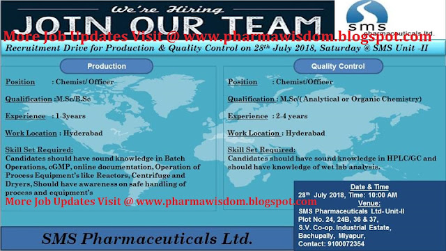 SMS Pharmaceuticals Ltd - Walk-In Drive for Production & Quality ...