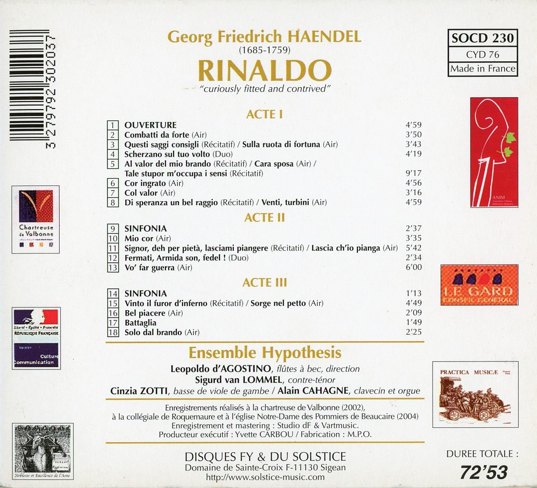 makdelart - classique: Handel - Rinaldo (Ensemble Hypothesis) [excerpts]