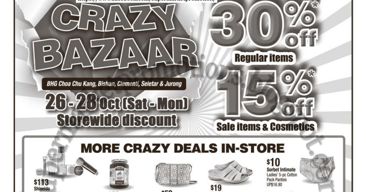 BHG Crazy Bazaar 26 - 28 October 2019 ~ Supermarket Promotions