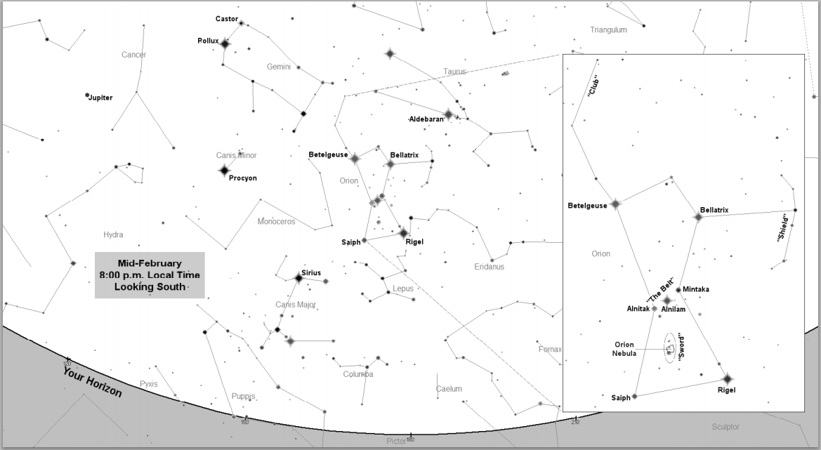 We, the People: #Orion takes Center Stage: Sky Map February 2015 # ...