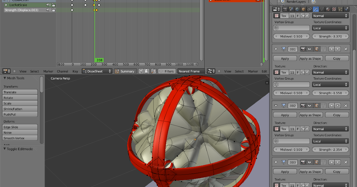 Blender-4d: Test avec plusieurs Modifiers Displace pour faire des ...