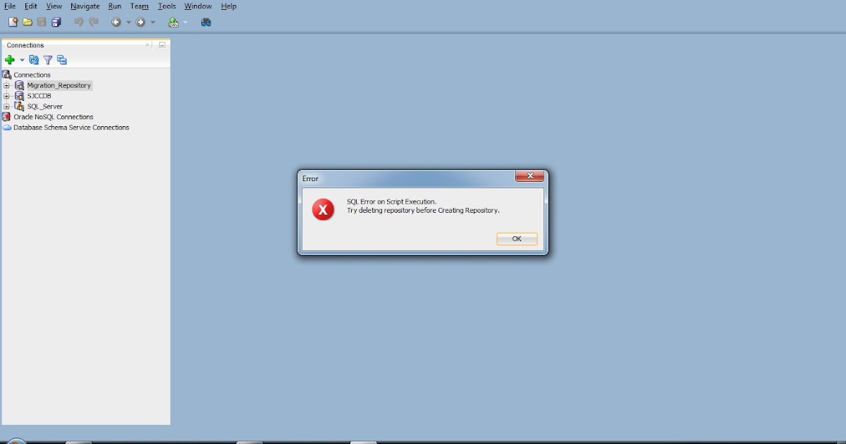 Database And Systems Administrator Try Deleting Repository Before