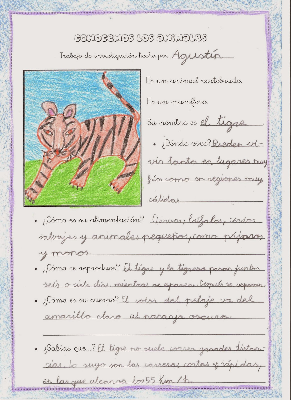NUESTRA CLASE : Somos escritores: Conocemos los animales