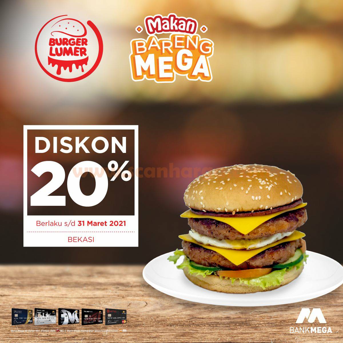Promo Burger Lumer Bekasi Diskon 20% dengan Kartu Kredit Bank MEGA - scanharga