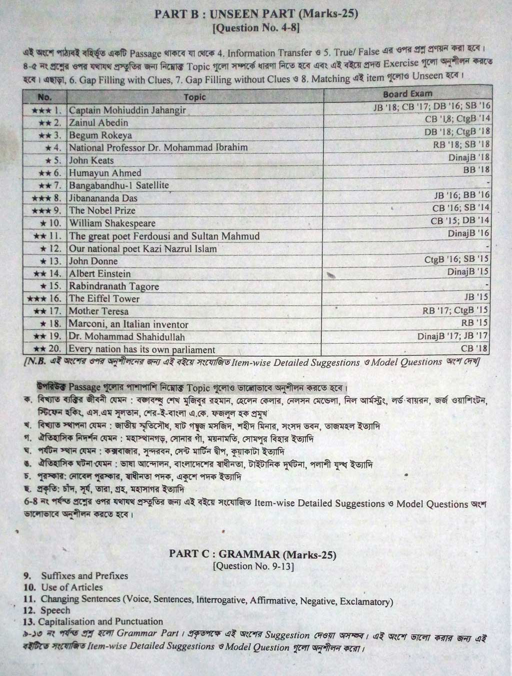 JSC English 1st Paper Suggestion - 03
