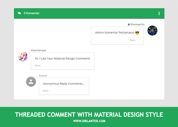 Membuat Material Design Threaded Comment di Blog