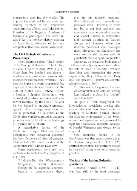 Блог на Лъчезар Тошев: LYSENKOISM IN BULGARIA : LESSONS FROM 1949