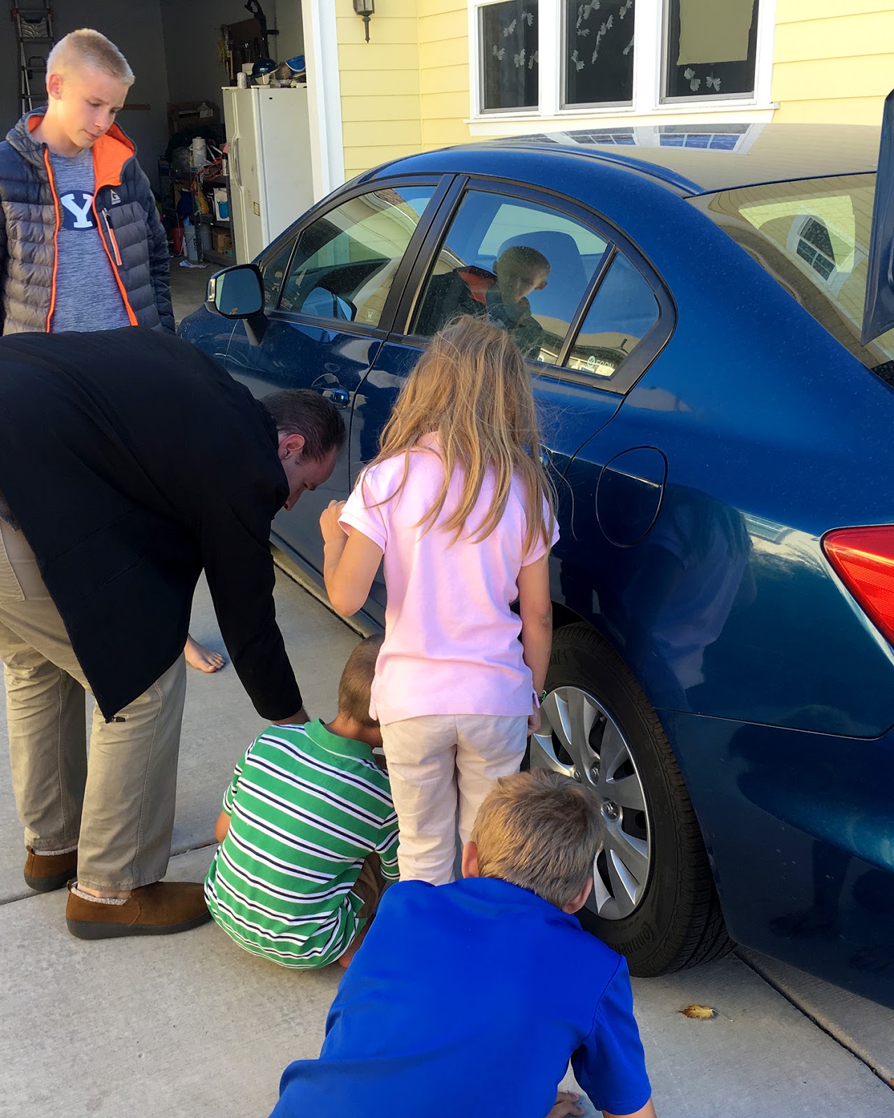 A school of fish: Teaching children to change a tire