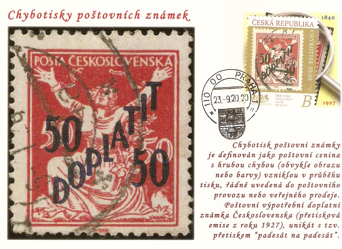 ANALOGICKÉ POHLEDNICE - CARTES MAXIMUM: Emise Známka na známce