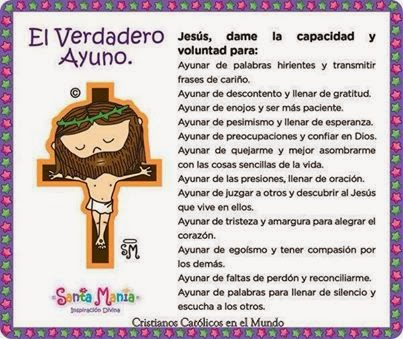 Catequesis: Practica el AYUNO en la Cuaresma