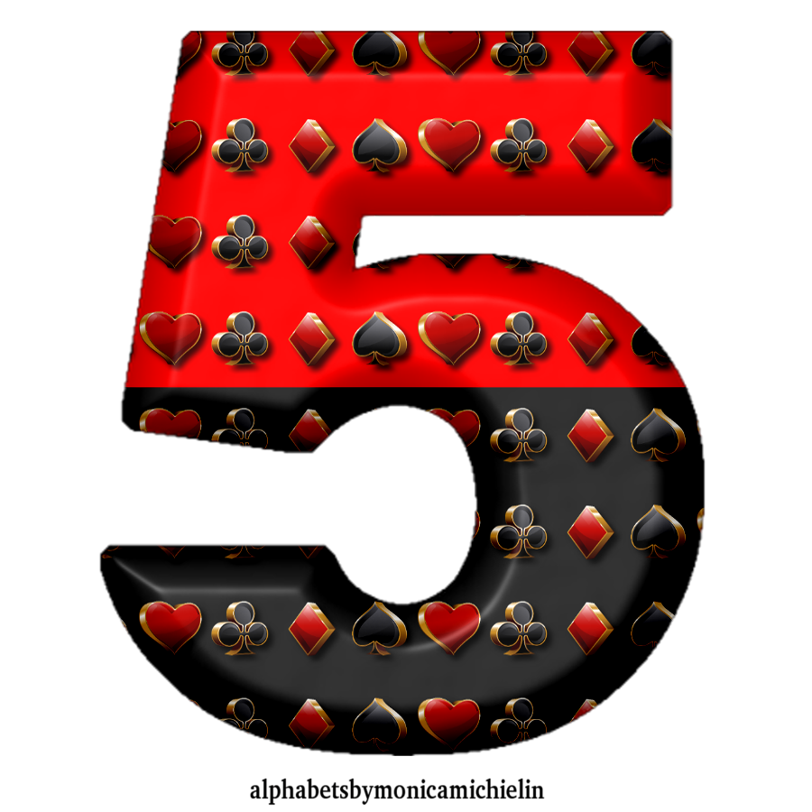 M. Michielin Alphabets: RED BLACK SUIT PLAYING CARDS ALPHABET, NUMBERS ...