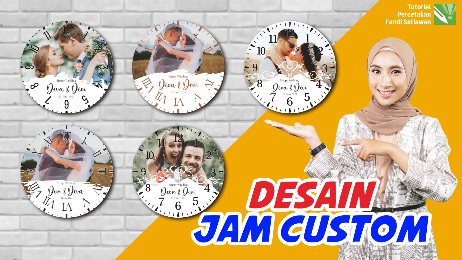 Donwload Desain Jam Custom Bulat Tema Wedding CDR - kurasaurus