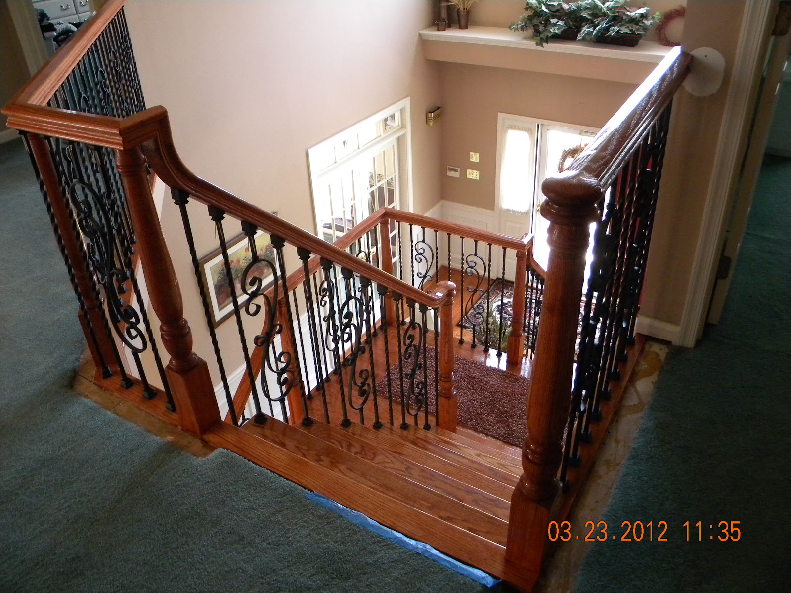 Wood Stairs and Rails and Iron Balusters: New Stair and Rail And Iron ...