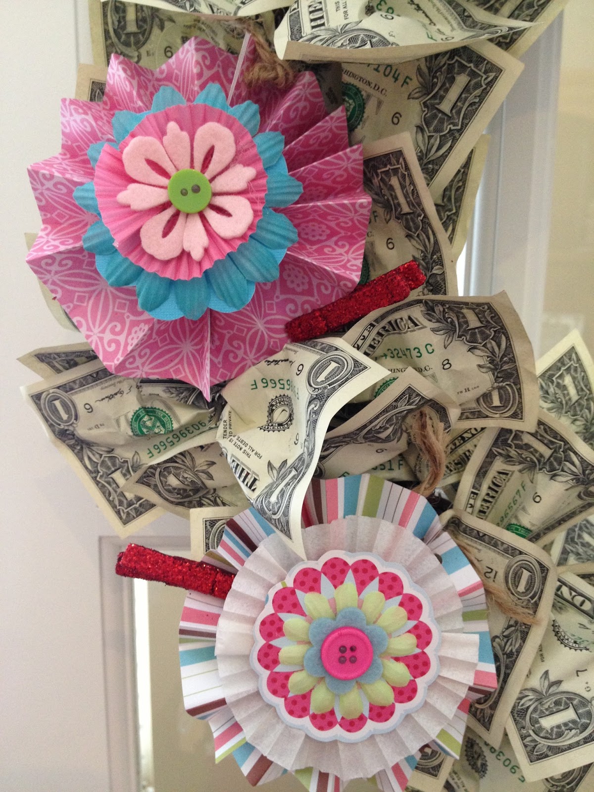 JenNY & AShlEY's ReDOs: Money Wreath....Happy 60th!!!