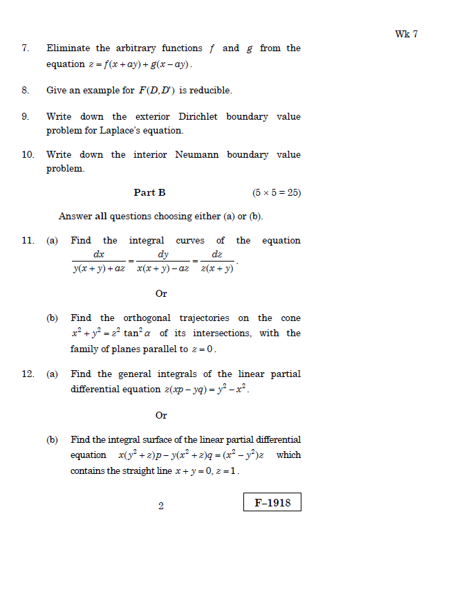 Alagappa University M.Sc. Mathematics PARTIAL DIFFERENTIAL EQUATIONS ...
