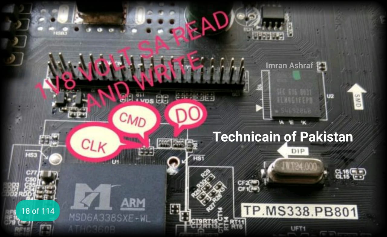 LCD TV FAULTS: TP.MS338.PB801 EMMC POINT