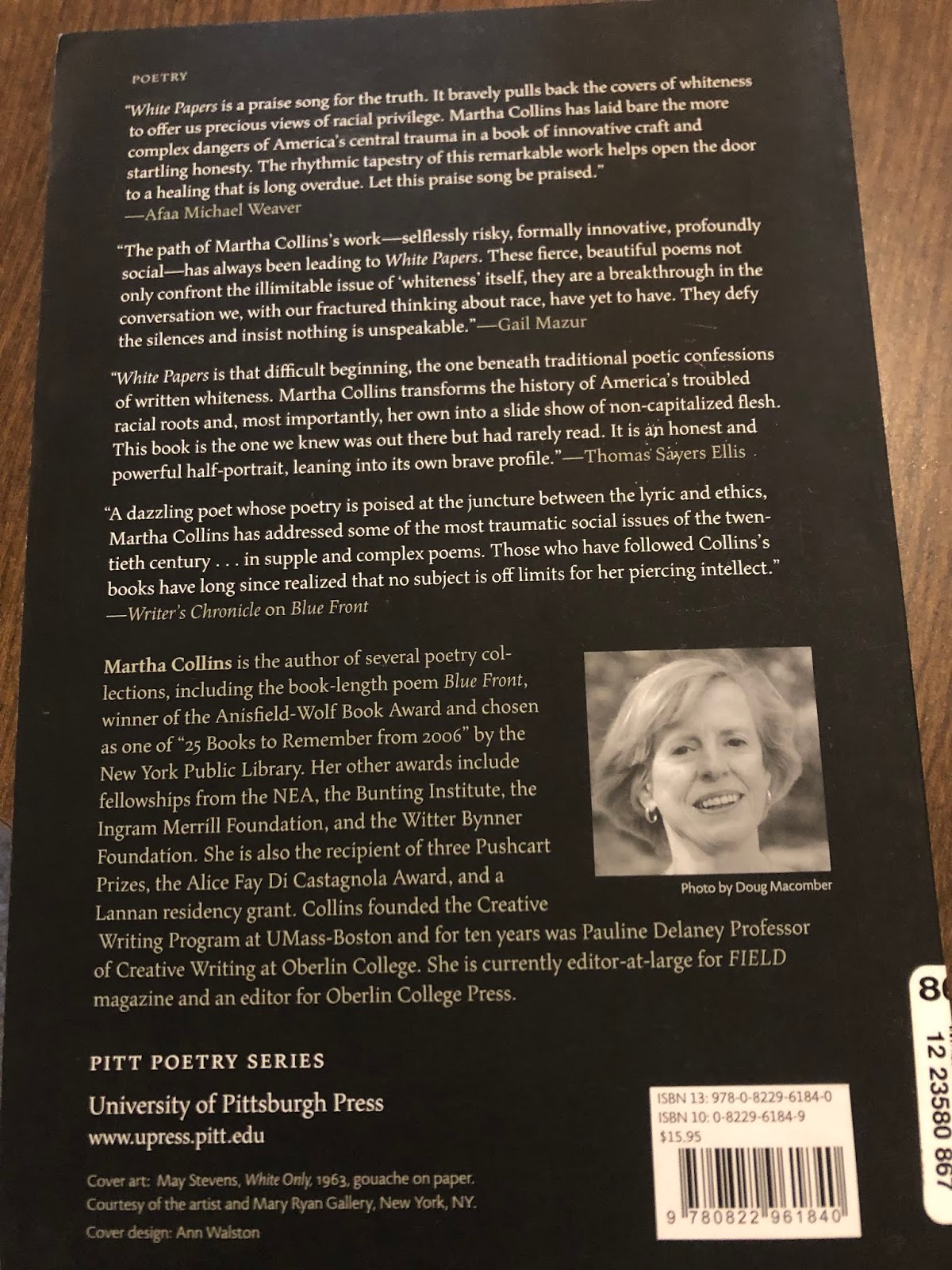 Documentary Poetics at UMass Boston: White Papers by Martha Collins