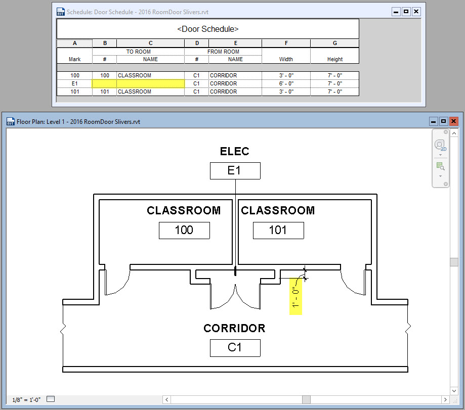 Revit OpEd: Doors and a Sliver of a Room