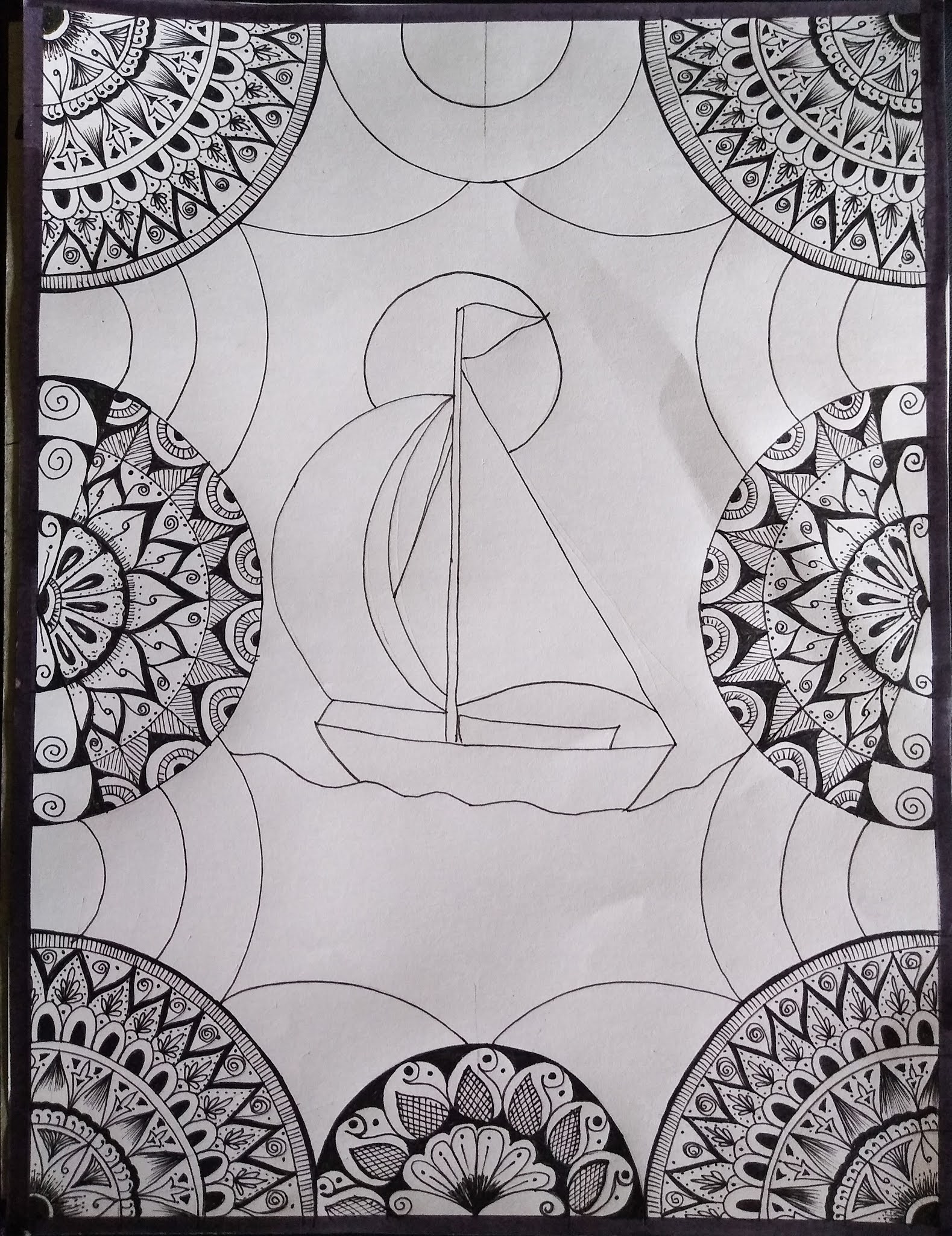 Mandala art drawing