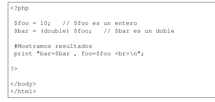 Lenguaje Php Conversion De Tipos De Datos